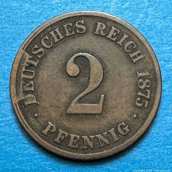 1875 German Empire 2 Pfennig Coin | Maxsold