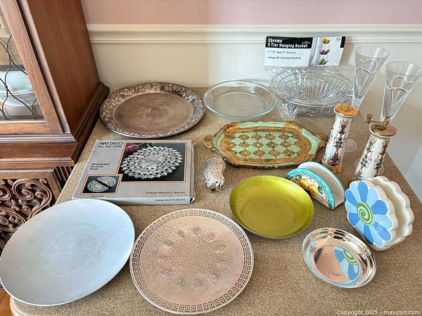 Silverplate, Ceramic Plates, Glassware Lot | Maxsold