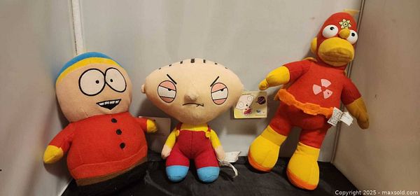 Stewie Griffin, Eric Cartman and Radioactive Man mini plush toys | Maxsold