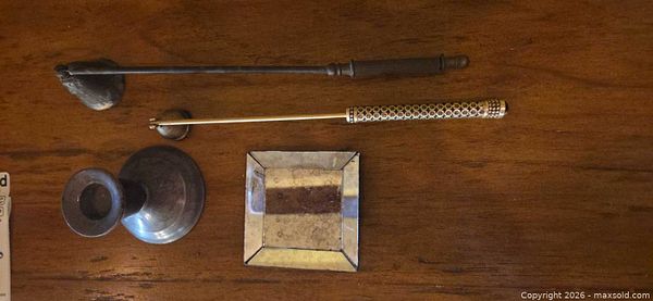 Coughlin sterling candlestick, snuffers, tray | Maxsold