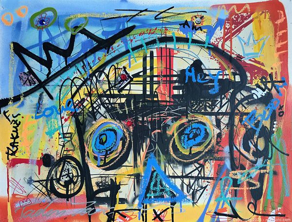 Urban Pulse mixed media painting by Tadas Zaicikas | Maxsold