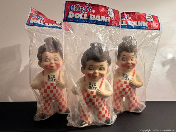 Three unopened Big Boy doll banks | Maxsold