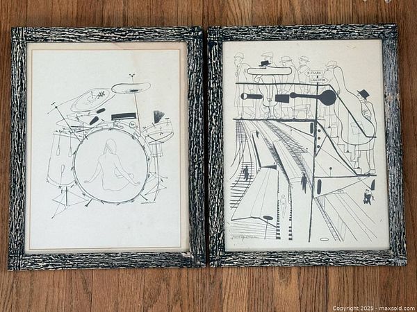 David Stone Martin jazz lithograph pair | Maxsold