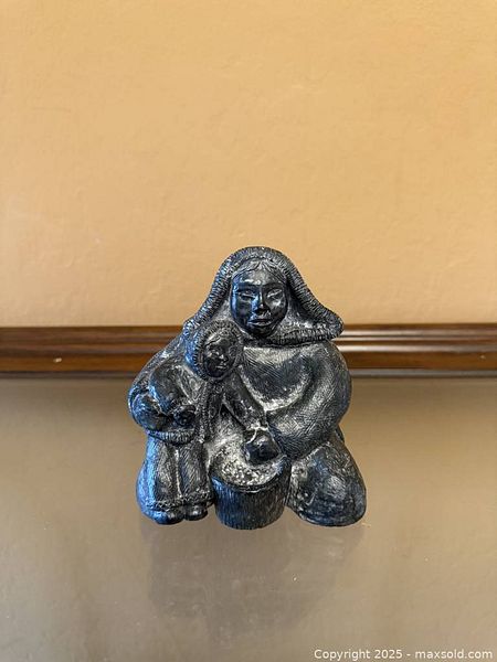 Vintage Inuit Mother And Child Figurine | Maxsold