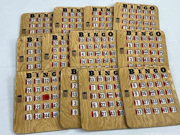 12 reusable pasteboard bingo cards | Maxsold