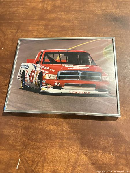 NASCAR racing photo in 11x14 silver frame | Maxsold