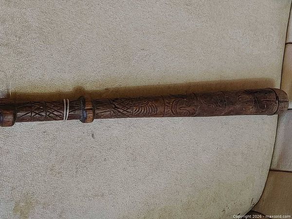 Vintage carved indigenous wooden club 19 in | Maxsold