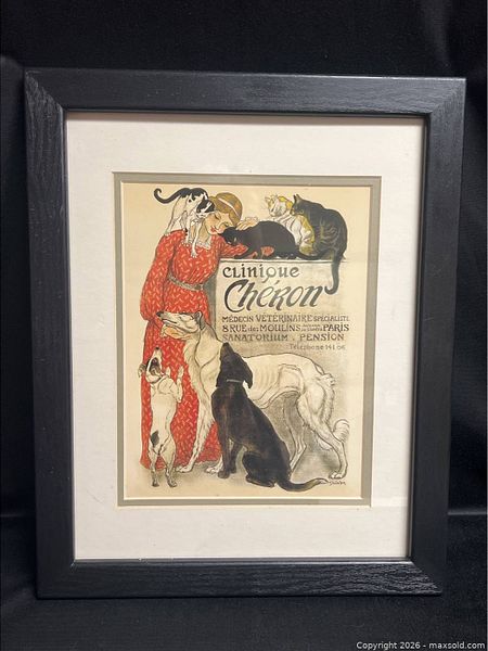 Framed Clinique Chéron print by Théophile-Alexandre Steinlen | Maxsold