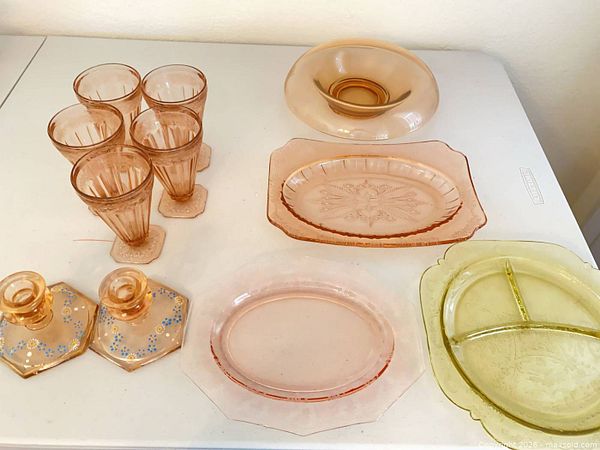 Vintage Jeanette Adam pink depression glass collection | Maxsold