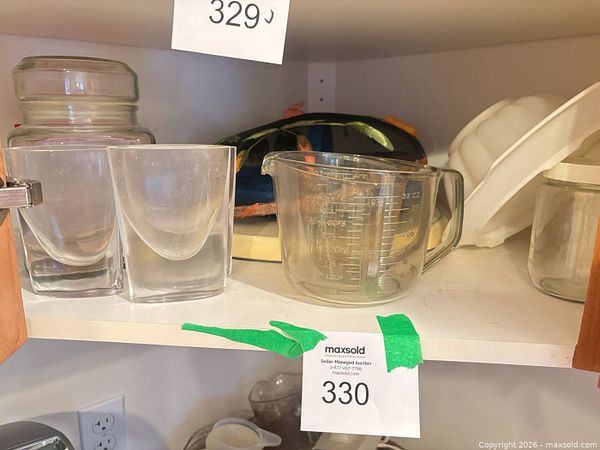 Measuring cup, double-wall tumblers, glass jars, food cover, jello mold ...