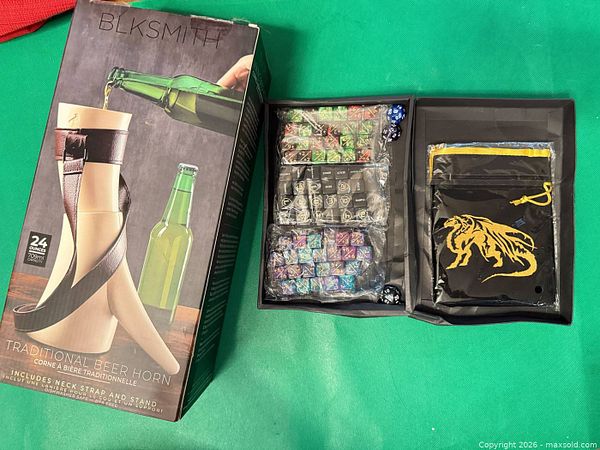 BLKSMITH 24-Ounce Beer Horn & RPG Dice Collection | Maxsold