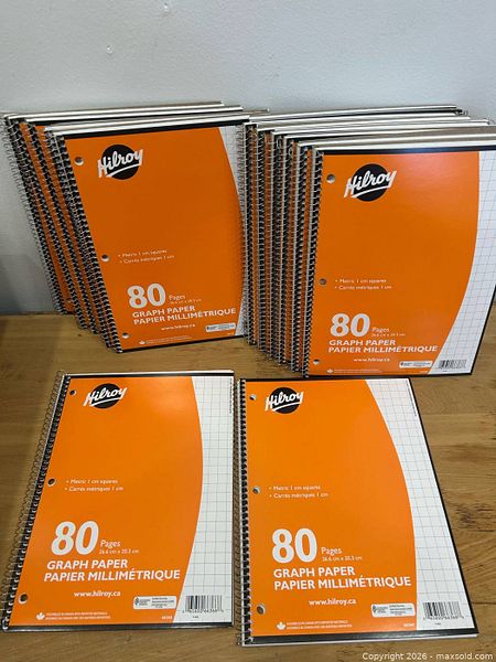 18 new Hilroy 80-page graph notebooks | Maxsold