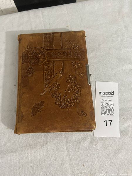 Antique Danish leather-bound poetry album diary 1891–1919 | Maxsold