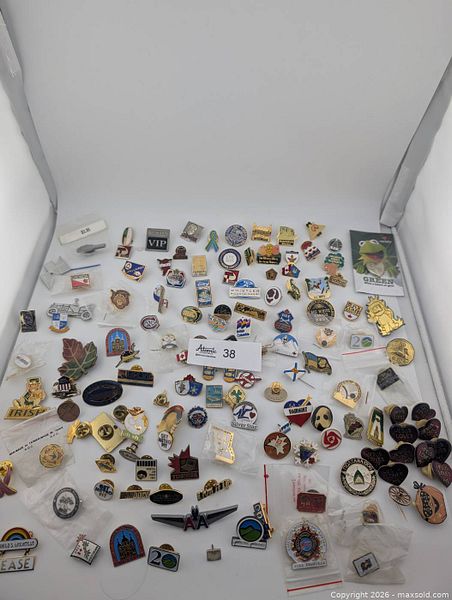 Vintage enamel lapel pin collection | Maxsold