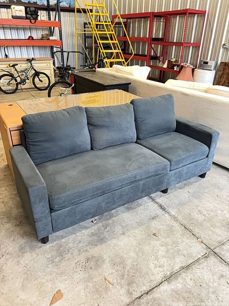 3-seat slate gray modern sofa 78in | Maxsold