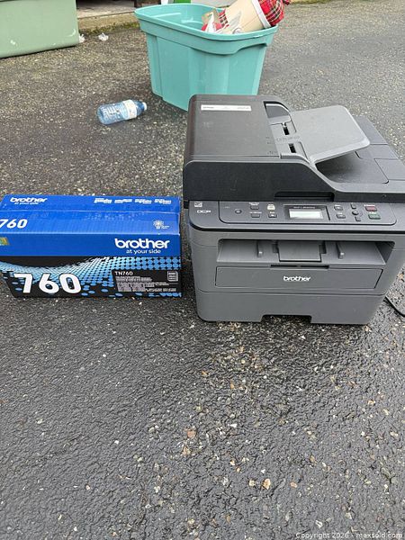 Brother DCP-L2550DW multi-function laser printer with TN760 toner | Maxsold