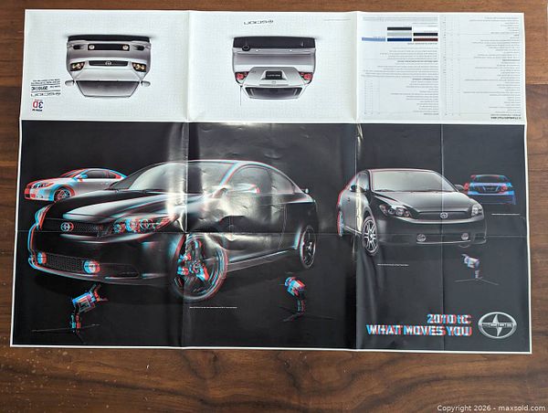 Lot of classic Scion promotional car posters | Maxsold
