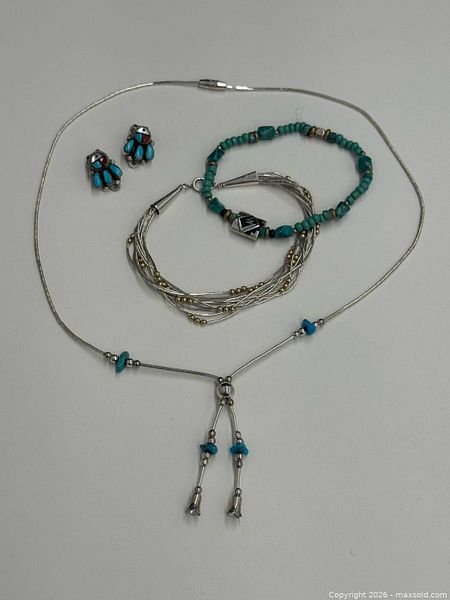 Vintage Sterling Silver Turquoise Jewelry Set | Maxsold