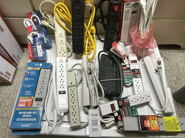 Power bars, extension cords, electrical accessories lot | Maxsold