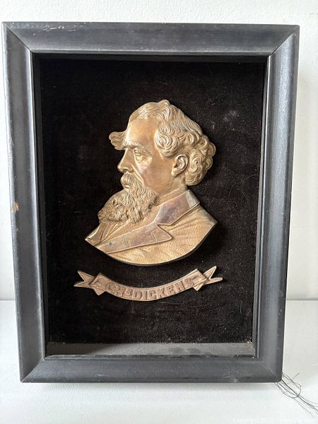 Antique Shadow-Box Brass Charles Dickens Bust | Maxsold