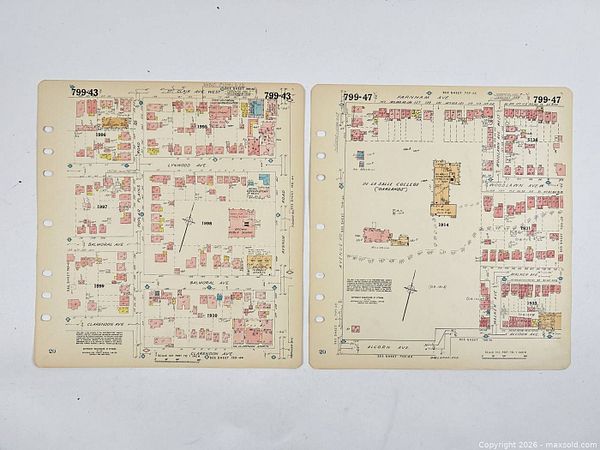 2 Toronto fire insurance map sheets pages 799-43-48 | Maxsold