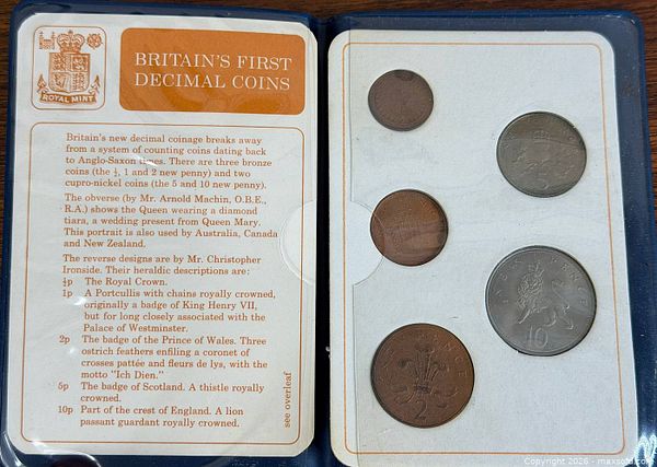 1971 Royal Mint Britain’s First Decimal Coin Set | Maxsold
