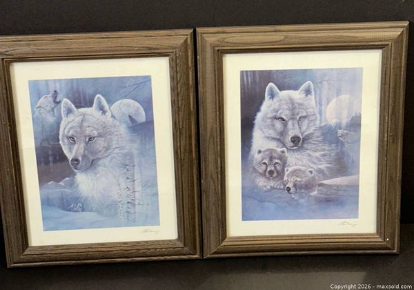 Ruane Manning Wolf Framed Prints, Lot Of 2 | Maxsold