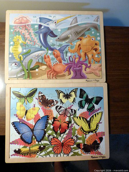 Melissa & Doug wooden jigsaw puzzles, 2 | Maxsold