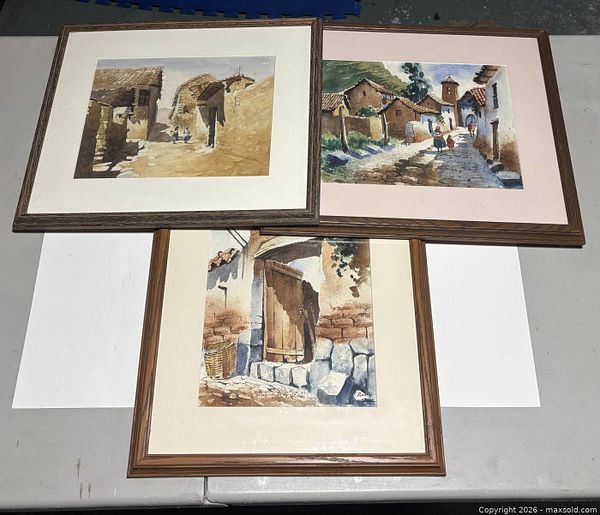 Framed Peruvian Watercolor Paintings | Maxsold