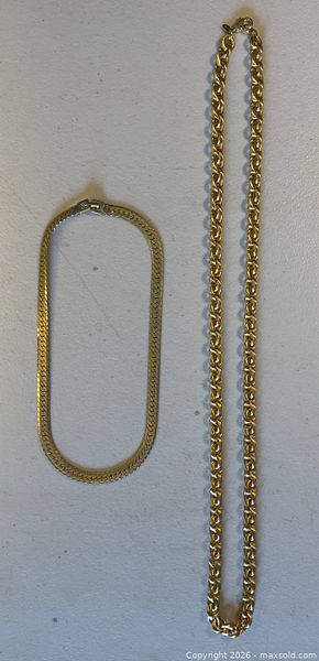 Monet Gold-Tone Chain Necklaces Pair | Maxsold