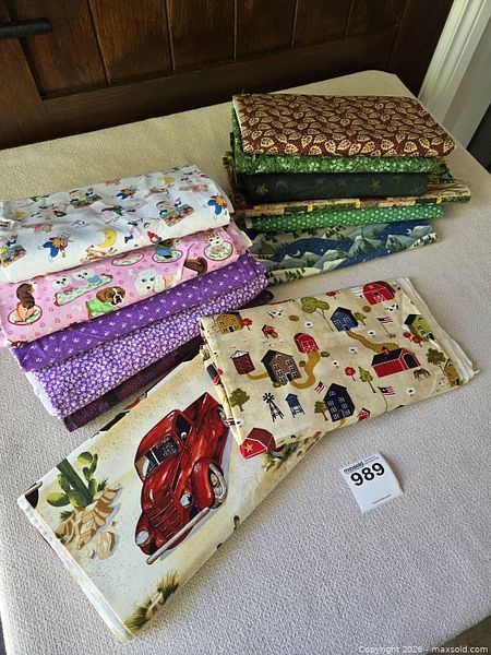Quilting cotton fabric, assorted prints, 17 yd | Maxsold