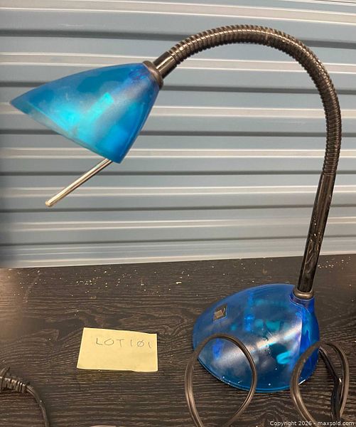 Blue Black Silver Gooseneck Desk Lamp | Maxsold