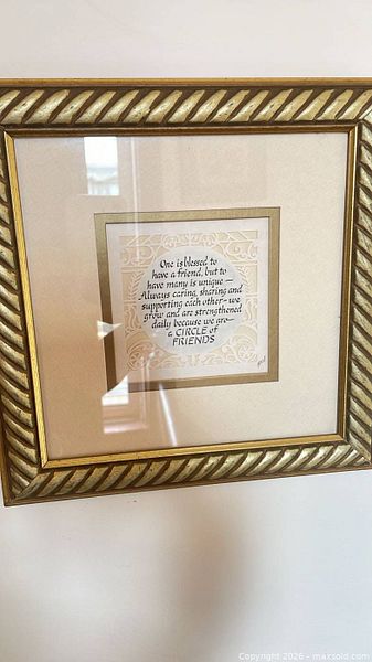 Framed Calligraphy Circle Of Friends Quote | Maxsold
