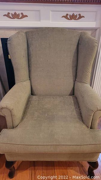 Sage Green Wingback Chair by Super Style Furniture Ltd. | Maxsold