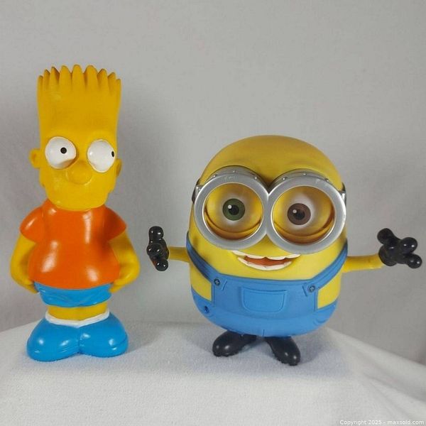 Thinkway Talking Dave Minion & Bart Simpson Bank | Maxsold