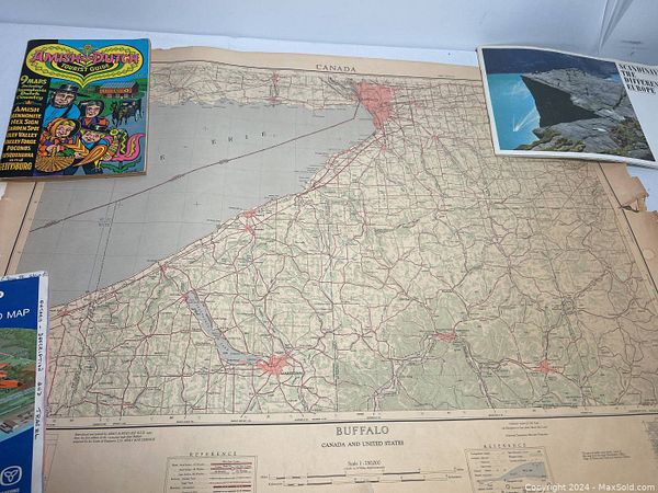 Vintage Maps Lot - Buffalo, Ontario 1972 Road Map, 1953 Scandinavian ...
