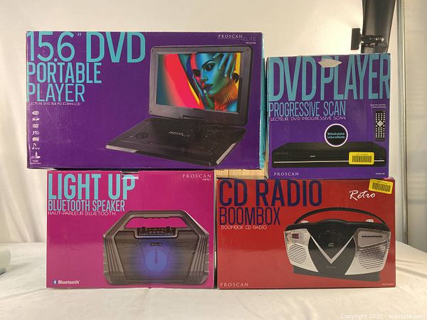 Proscan Elite Portable DVD Player, Bluetooth Light-Up Speaker, DVD ...