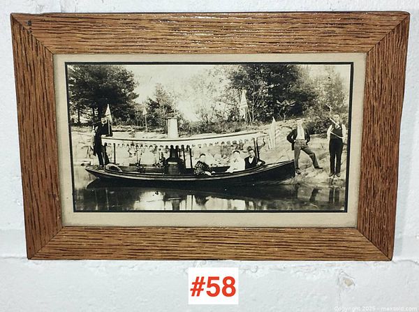 Framed c.1910 Canal Boat Photograph | Maxsold