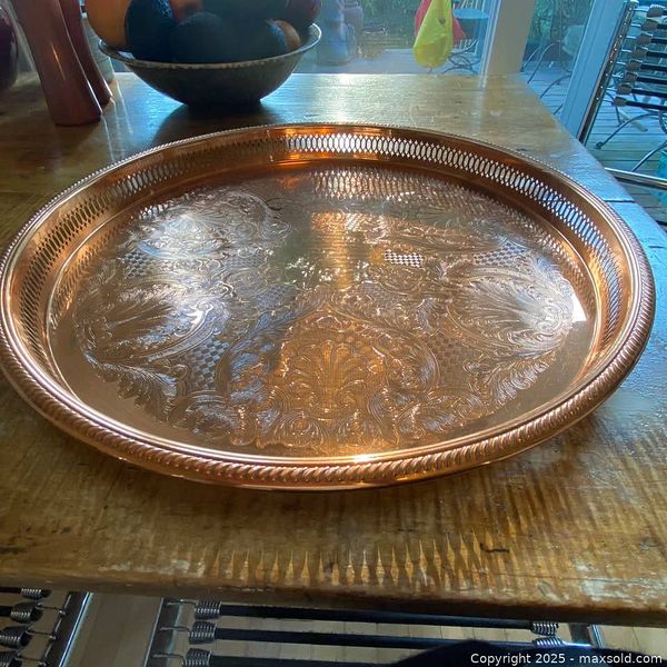 Etched Coppercraft Guild Round Tray | Maxsold