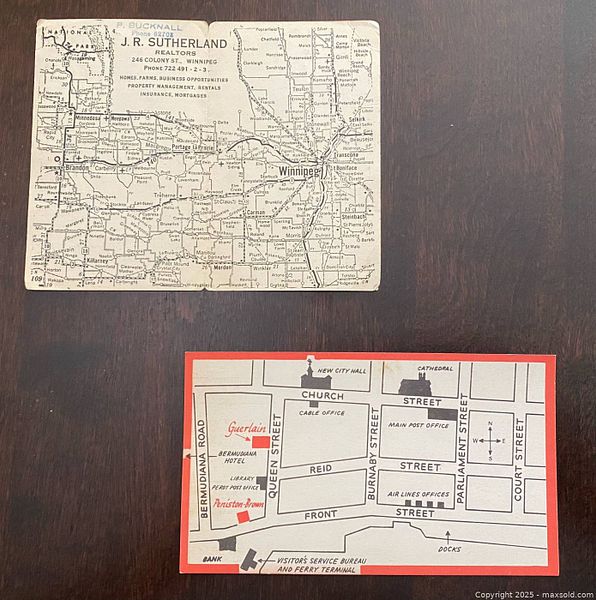 Two vintage pocket maps Winnipeg & Hamilton | Maxsold