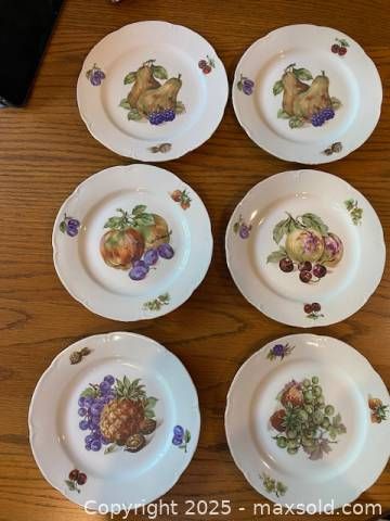 Six Fruit Motif German Luncheon Plates | Maxsold